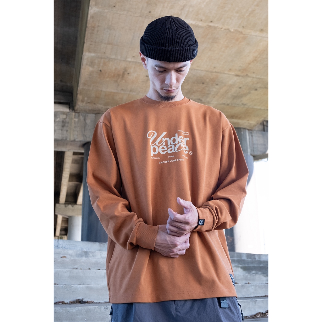 UNDER PEACE MIX LOGO / DOUBLE KNIT LS TEE(made with Sorona®) | 蝦皮購物