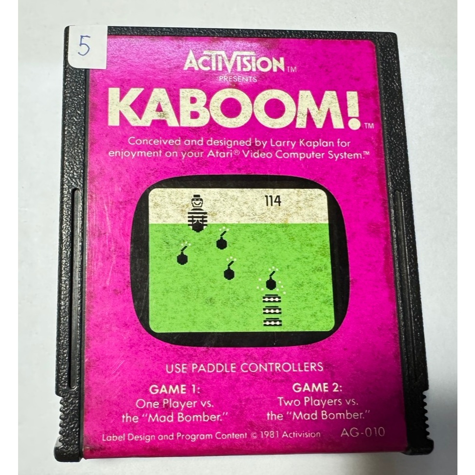 早期 ATARI 2600 雅達利遊戲卡帶卡匣Activision AG-010 KABOOM! 轟隆 | 蝦皮購物