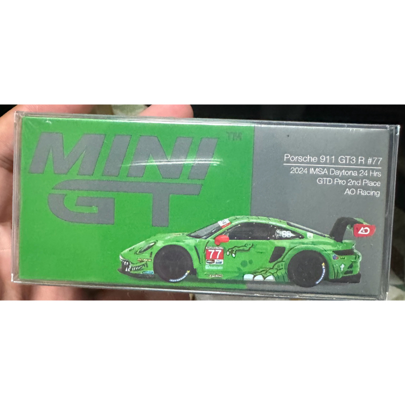 1/64 MINI GT #889 左駕附膠盒 台灣代理版 Porsche 911 GT3R #77 AO Racing | 蝦皮購物