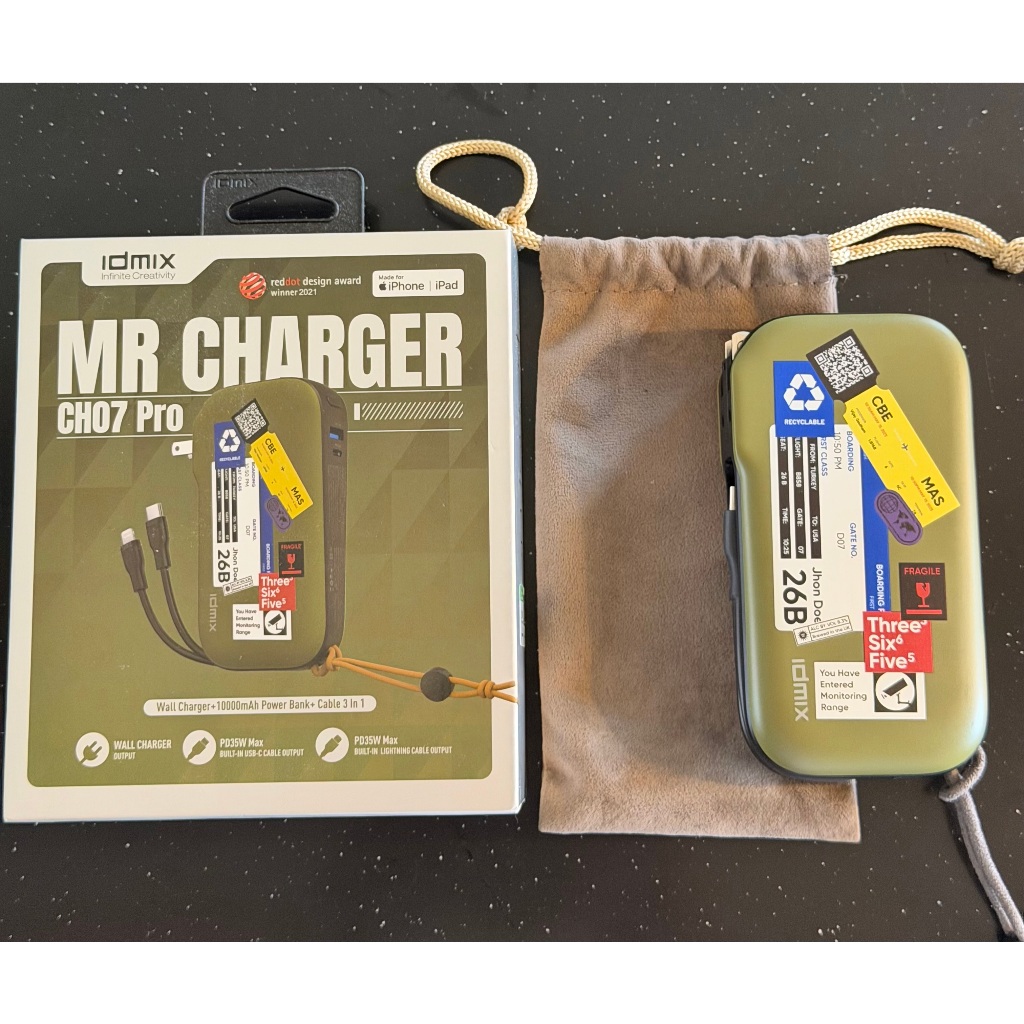 idmix CH07 Pro 10000mAh 35W 雙孔輸出多功能行動電源 38.5Wh/具Wh標示(自帶線) | 蝦皮購物