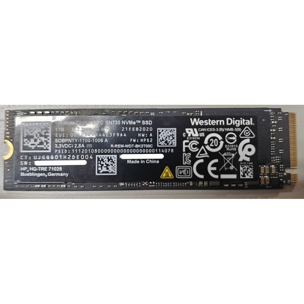 【健康100%】WD PC SN730 1TB NVMe SSD SDBPNTY-1T00 黑標 拆機良品 | 蝦皮購物