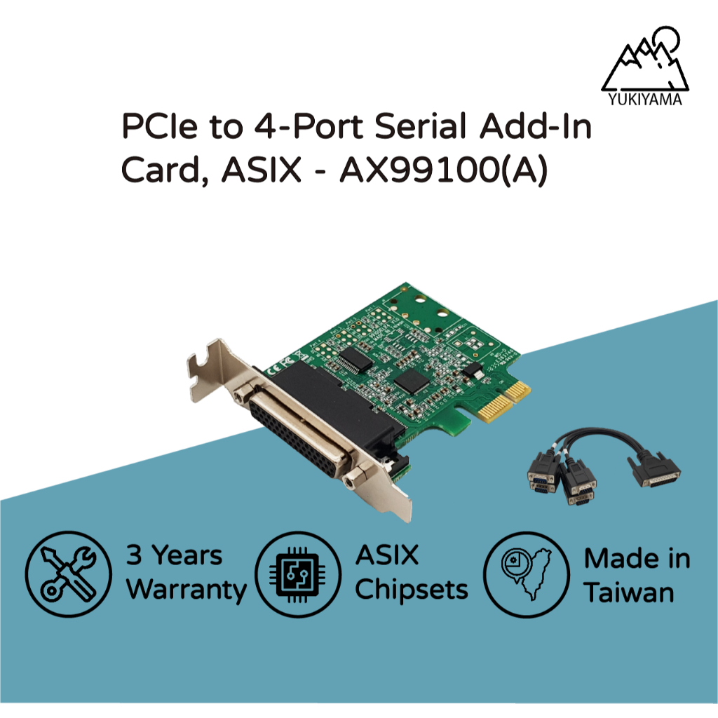 【台製隔日到貨】PCIe to 4-Port Serial RS232 COM 串列擴充卡 ASIX-AX99100 | 蝦皮購物