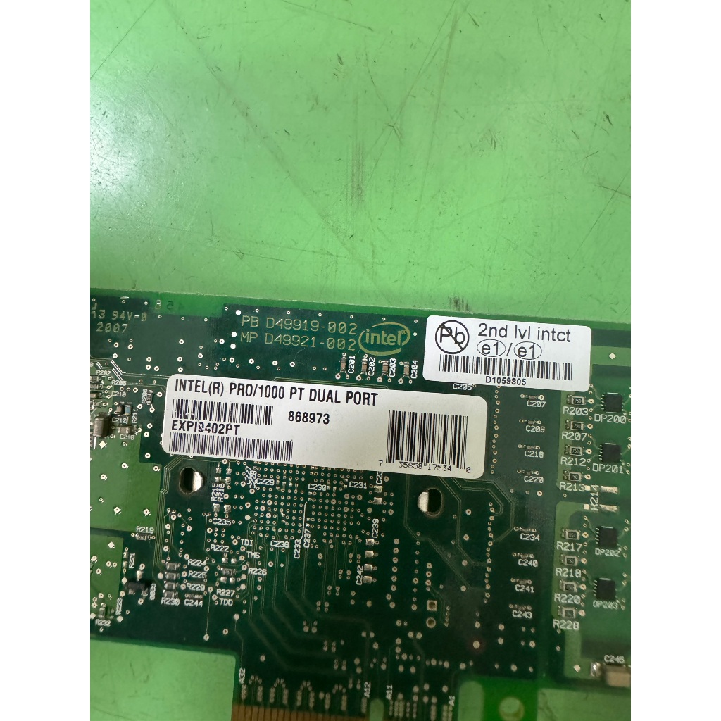Intel® PRO/1000 PT Dual Port Server Adapter 長檔板 二手品 可議價 | 蝦皮購物