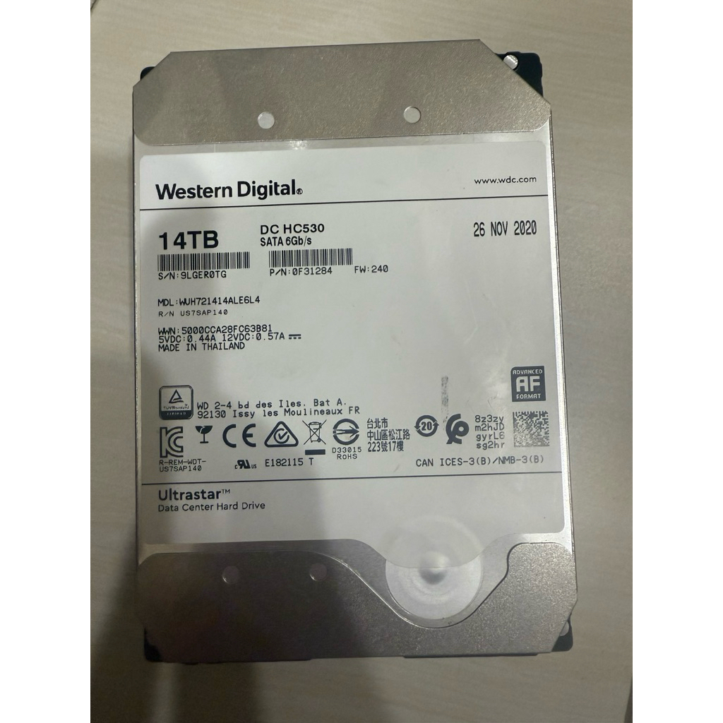 免運 WD Ultrastar HC530 14TB SATA3 企業級硬碟 可刷卡分期 | 蝦皮購物
