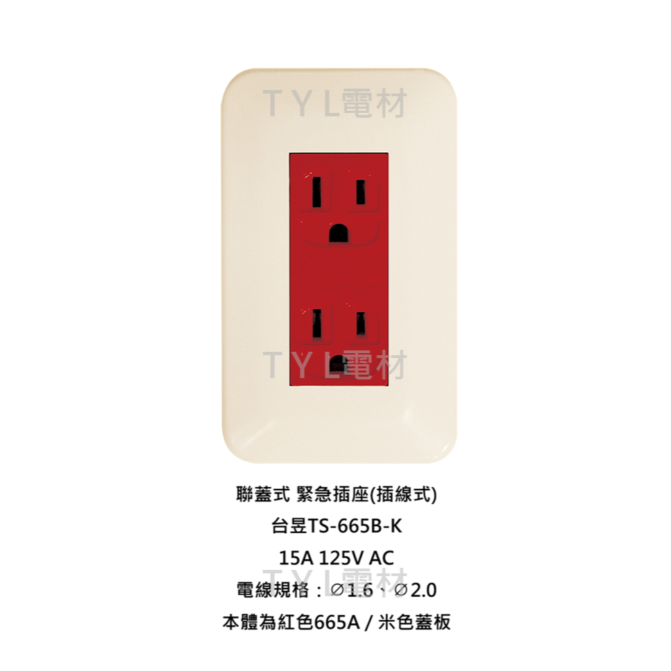 台昱 埋入式 緊急 雙插座附接地 H型雙孔 附發票 TS-665B-K | 蝦皮購物