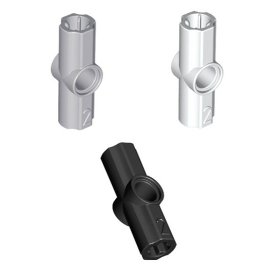 [想樂]『零件』 全新 樂高 LEGO 32034 科技連接 白色 淺灰 黑 Technic, Axle and Pin Connector ...