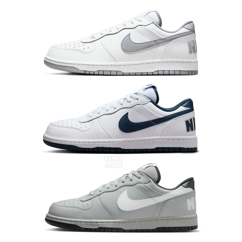 胖達）NIKE BIG LOW 復古 荔枝皮 休閒鞋 355152-140 白藍 106 白灰 017 男鞋 | 蝦皮購物
