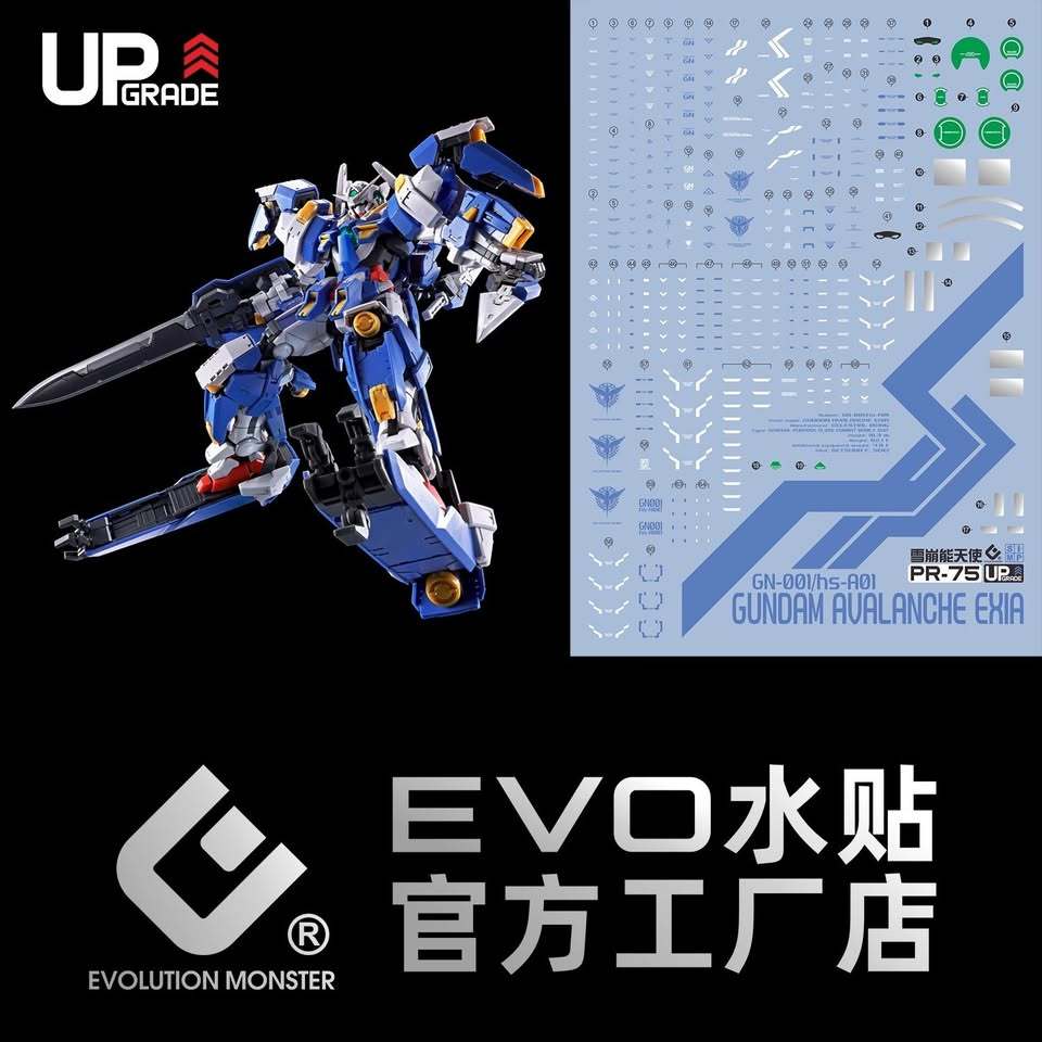 RG雪崩能天使水貼高達00V 衝擊型突進型全裝備高清螢光EVO PR75 | 蝦皮購物
