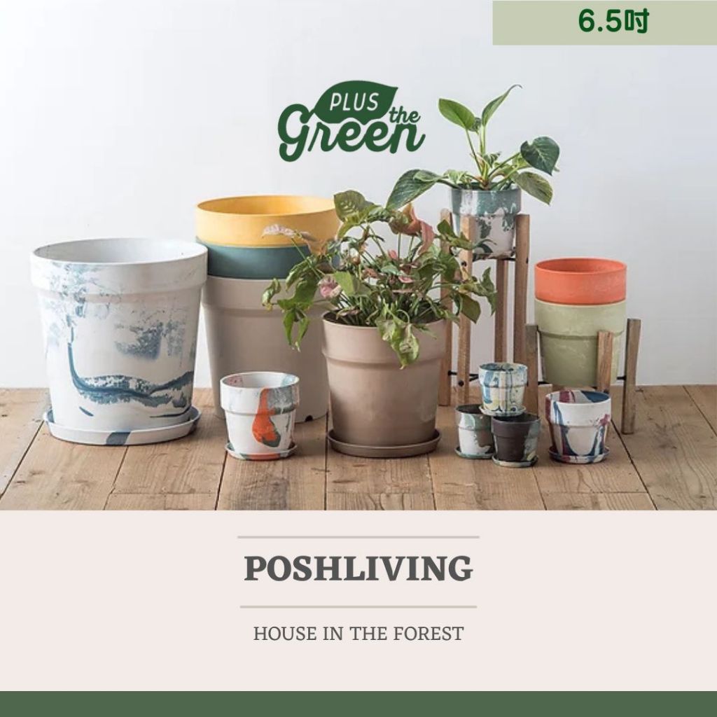 【台灣總代理官方現貨】日本Poshliving-plusthegreen環保再製花盆 花器 盆器 環保盆-6.5吋 | 蝦皮購物