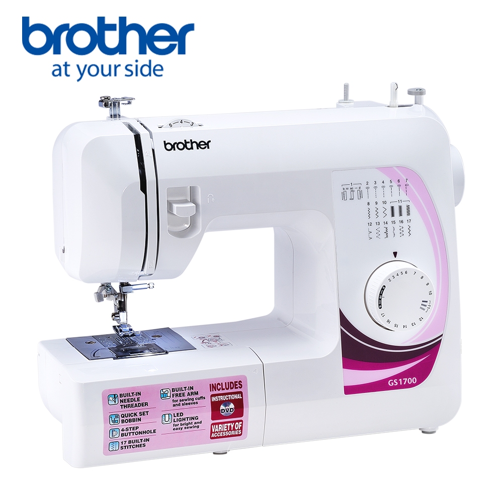 日本brother 雙針自動穿線實用型縫紉機GS-1700(LED照明/可車縫厚布)※12月底前送車線6入+輔助桌 | 蝦皮購物