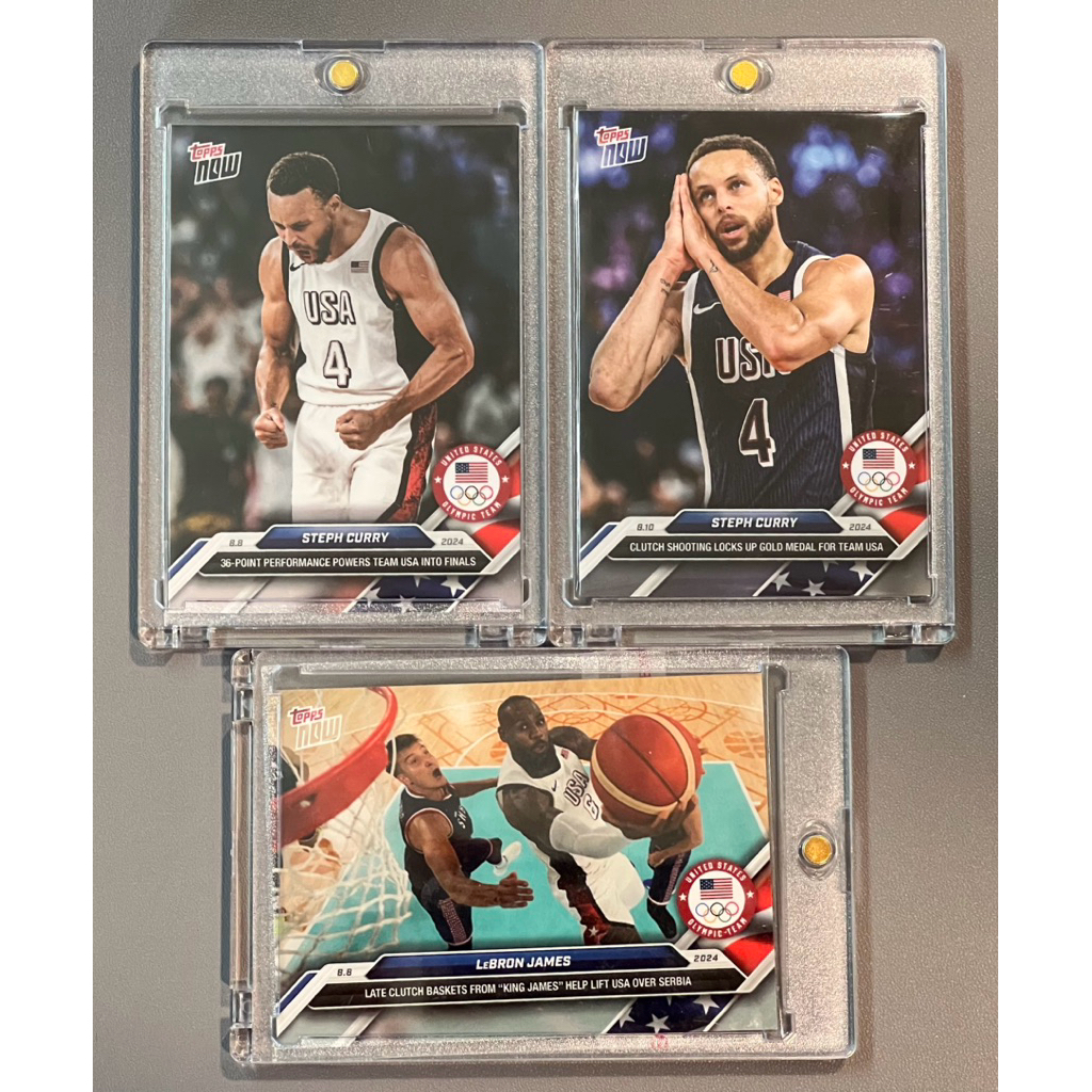 🏅【TOPPS NOW x 2024 Olympic 紀念卡】🏀 Curry、LeBron、Durant 附贈卡磚 | 蝦皮購物