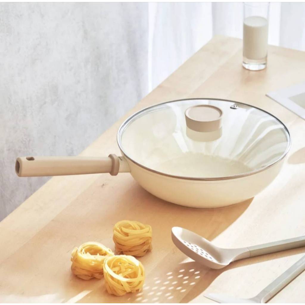 NEOFLAM Cappu卡布系列陶瓷塗層炒鍋30公分+玻璃蓋(IH爐可用鍋/非鐵氟龍不沾塗層) | 蝦皮購物