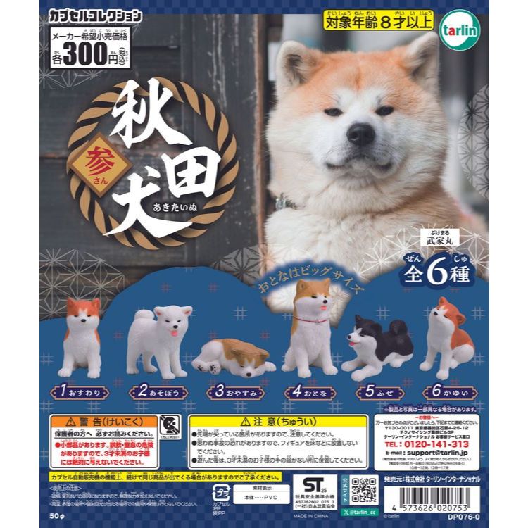 【挖寶盒】秋田犬公仔P3 扭蛋 全6款 Tarlin 4573626020753 | 蝦皮購物