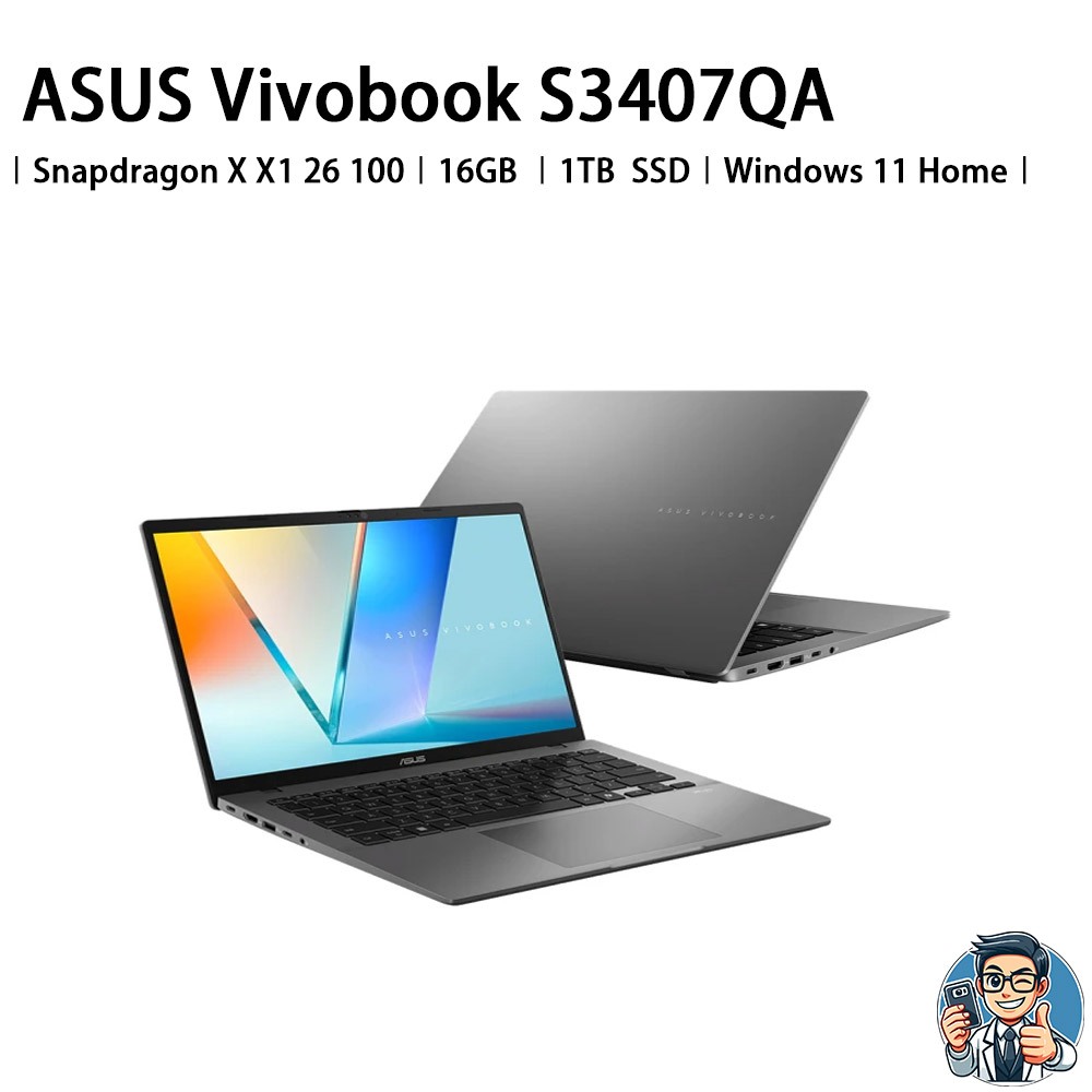 ASUS Vivobook S S3407QA 14吋筆記型電腦 Snapdragon 16GB 1TB SSD | 蝦皮購物