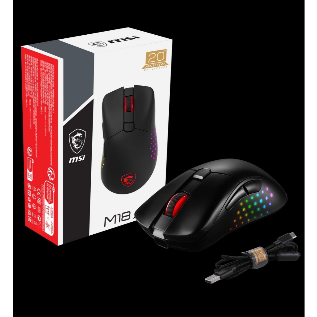 [龍龍3C] 微星 Msi M18 RGB 電競 三模 藍牙 無線滑鼠 | 蝦皮購物
