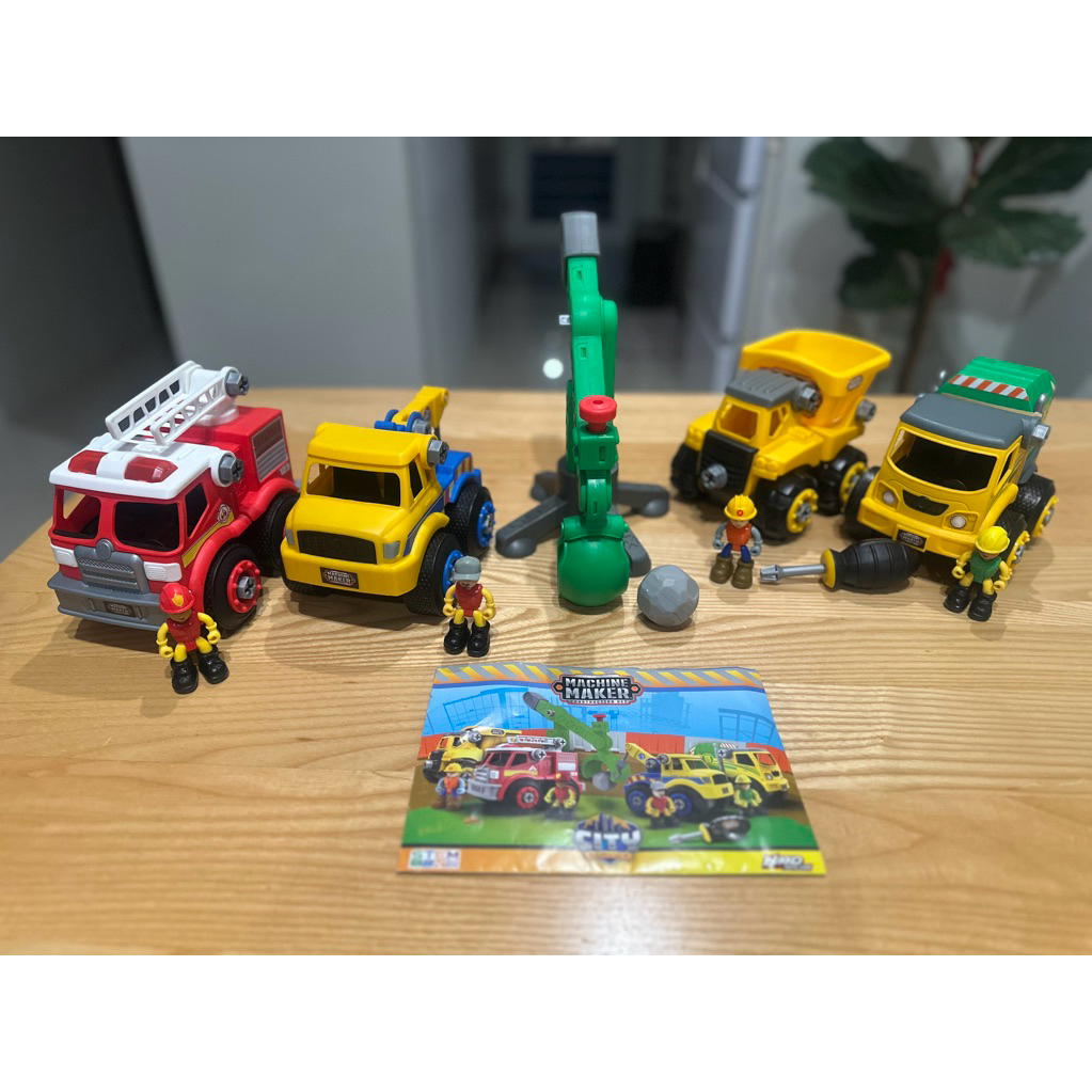 NIKKO TOYS Machine maker 工人組合 四台車 四個工人 一個爪子機跟螺絲起子 | 蝦皮購物