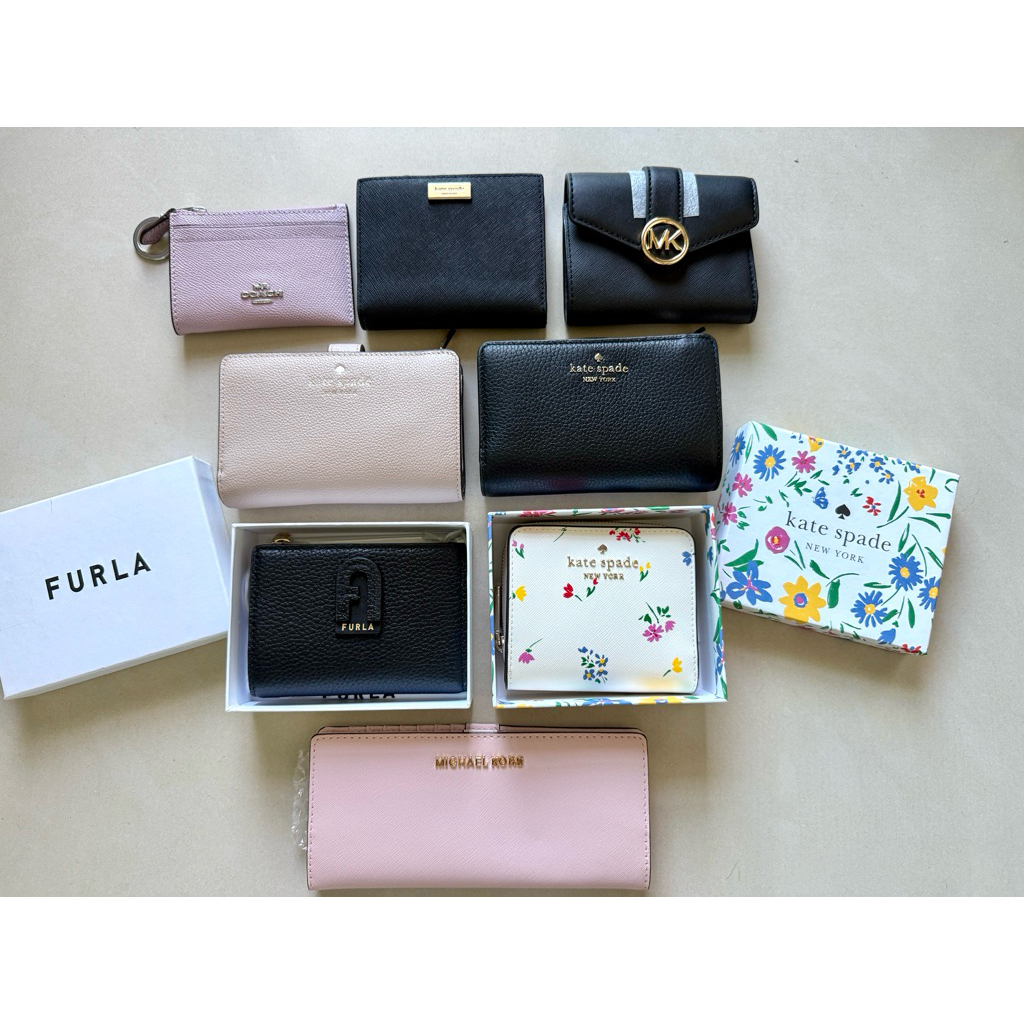 《全新閒置品》MK Coach Furla Kate Spate中夾 短夾 卡包 薄長夾 生日 聖誕 交換禮物 | 蝦皮購物