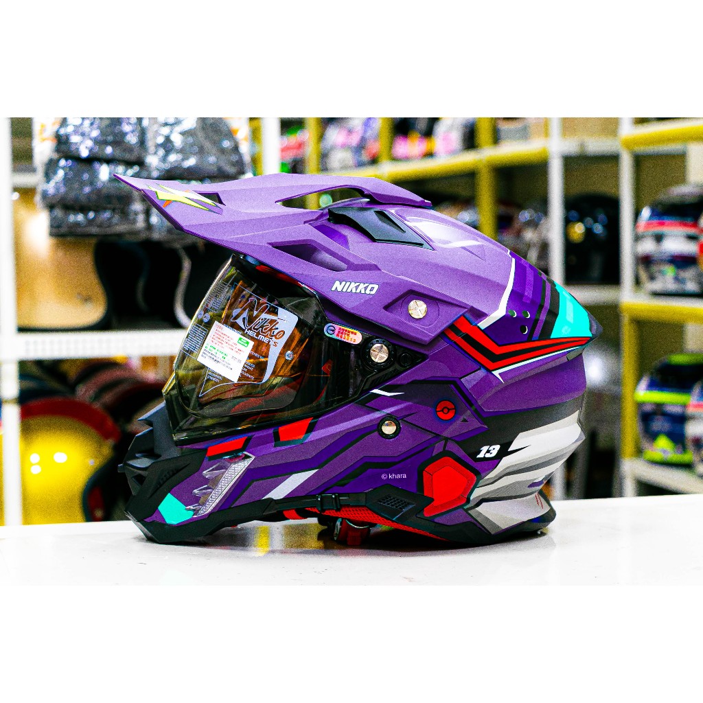 NIKKO N-851 EVA 新世紀福音戰士 13號機 多功能 越野安全帽 公司貨 原廠授權 複合式安全帽 | 蝦皮購物