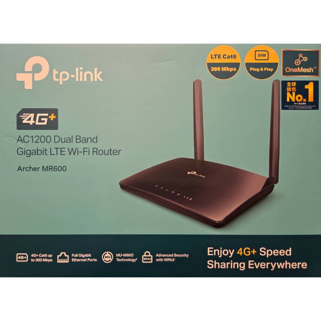 全新TP-Link MR600 V5 4G+ Cat6 AC1200 分享器 2CA 載波聚合 | 蝦皮購物