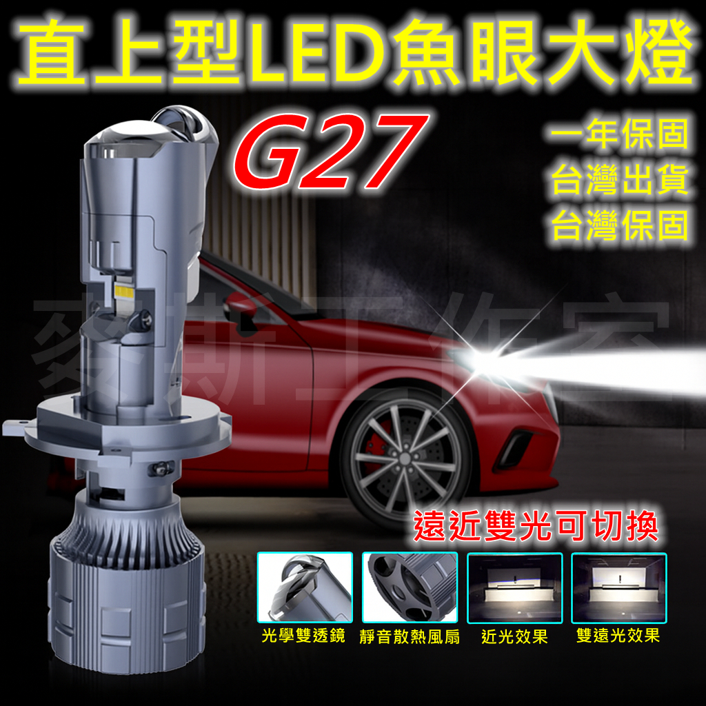 🏆麥斯工作室🏆G27直上型LED魚眼大燈。H4 HS1 H17 H7 LED燈泡LED大燈。FORCE JETS 雷霆S | 蝦皮購物