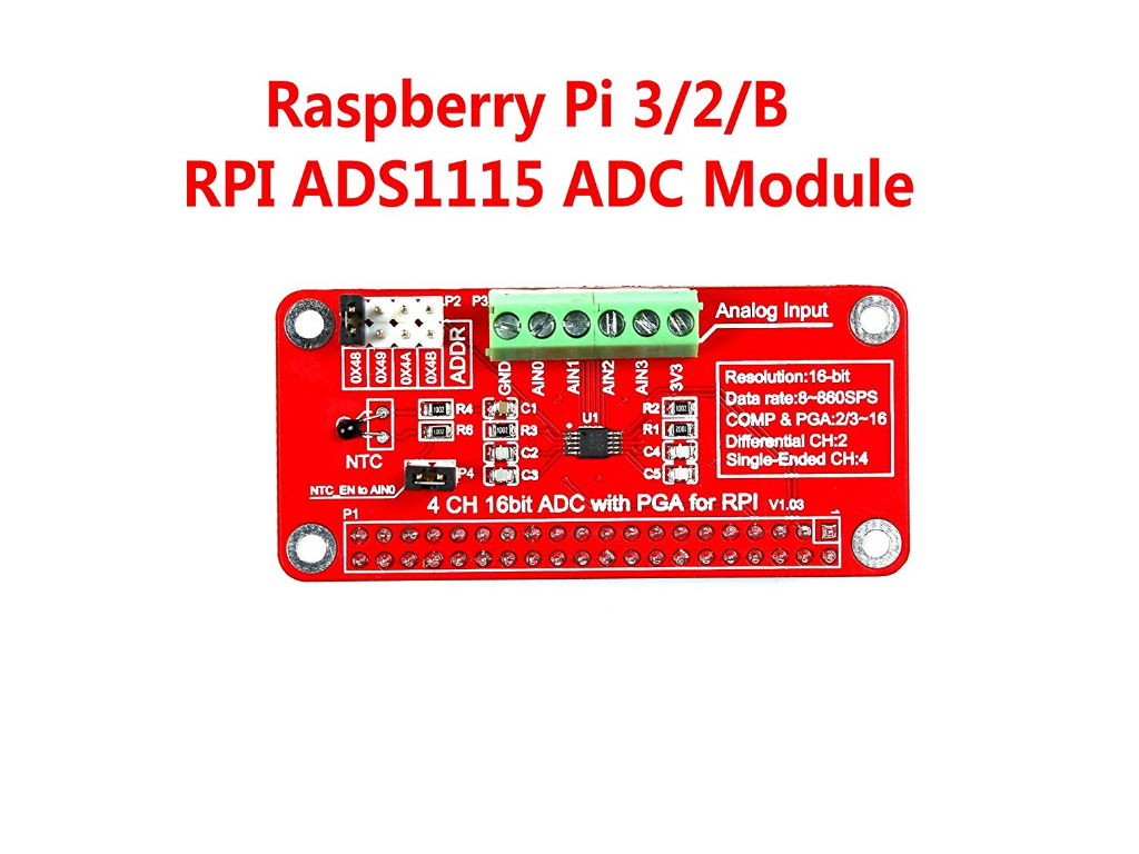 現貨 Raspberry Pi ADS1115 ADC 模組 支援樹梅派Pi 3/4b | 蝦皮購物