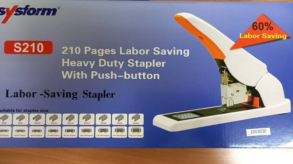【豐盛有餘】手動重型訂書機/釘書機 / 釘摺機 SYSFORM S210-裝訂厚度：210 張/輕鬆省力60%/ 附發票 | 蝦皮購物