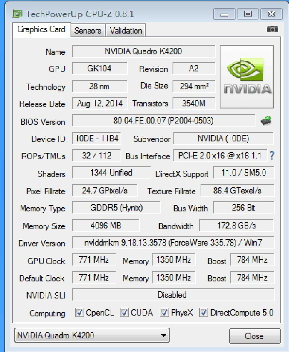 【原廠現貨 中古良品】DELL 原廠 NVIDIA Quadro K4200 4GB DDR5 高階繪圖 獨立顯卡 | 蝦皮購物