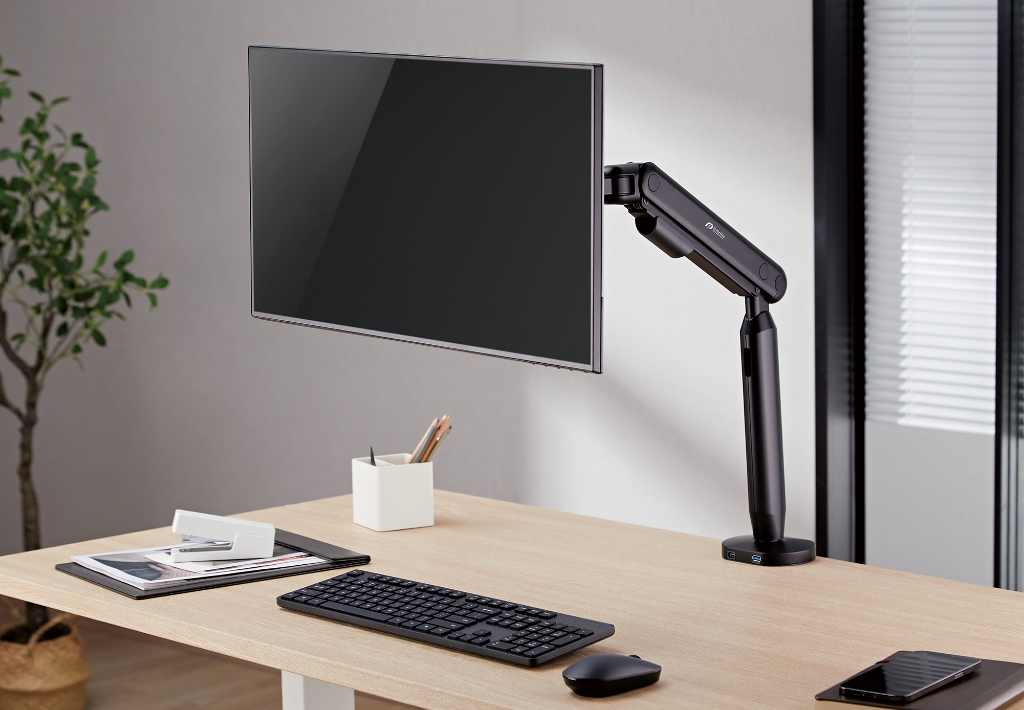 【瑞米 Raymii】LS65-M1 35吋 三節式 鋁合金 彈簧式螢幕支架 螢幕懸掛架 觸控螢幕支架 | 蝦皮購物