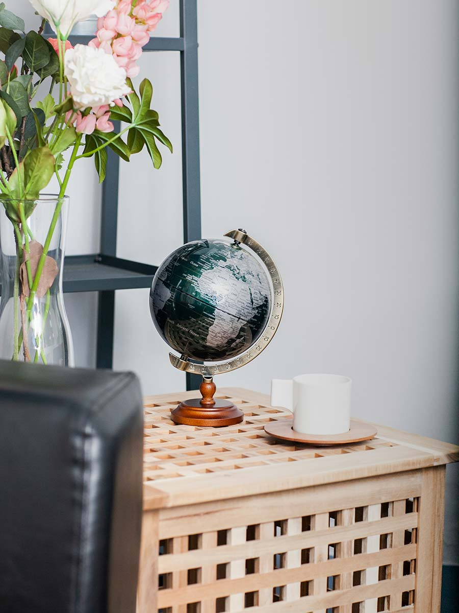 【SkyGlobe】6吋網版七彩綠刻度尺木頭底座地球儀《WUZ屋子-台北》6吋 擺飾 地球儀 送禮 刻度尺 木頭底座 | 蝦皮購物