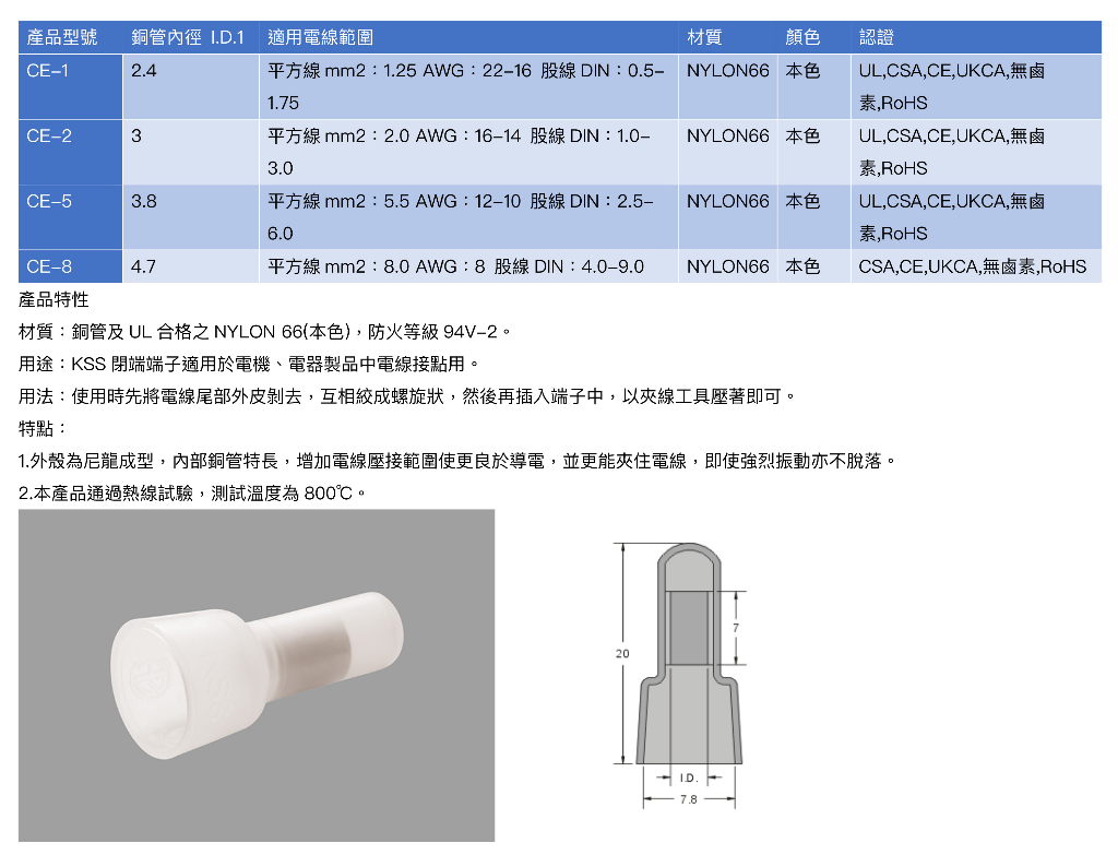 (零售) KSS 凱士士 閉端端子 CE1 CE2 CE5 CE8 接線 奶嘴頭 壓線帽 接線帽 絕緣端子 電線對接 | 蝦皮購物