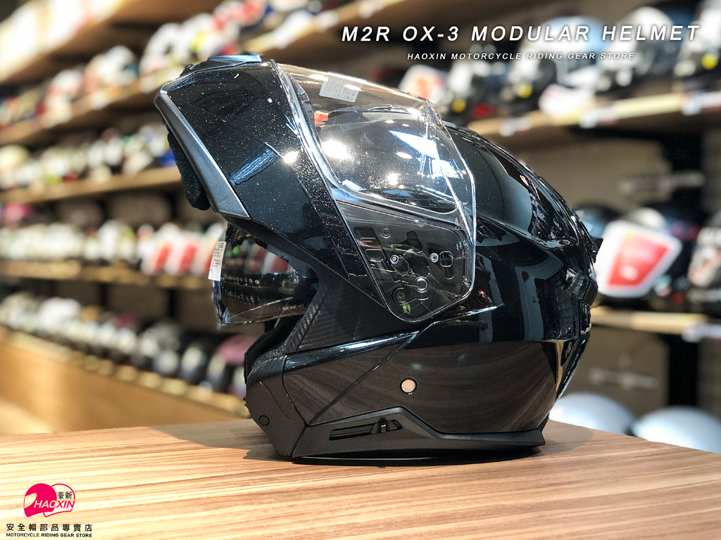 【豪新安全帽部品】M2R OX3 OX-3 素色 亮黑 可樂帽 可掀帽 Modular 內置墨片 閃光黑 安全帽 免運費 | 蝦皮購物