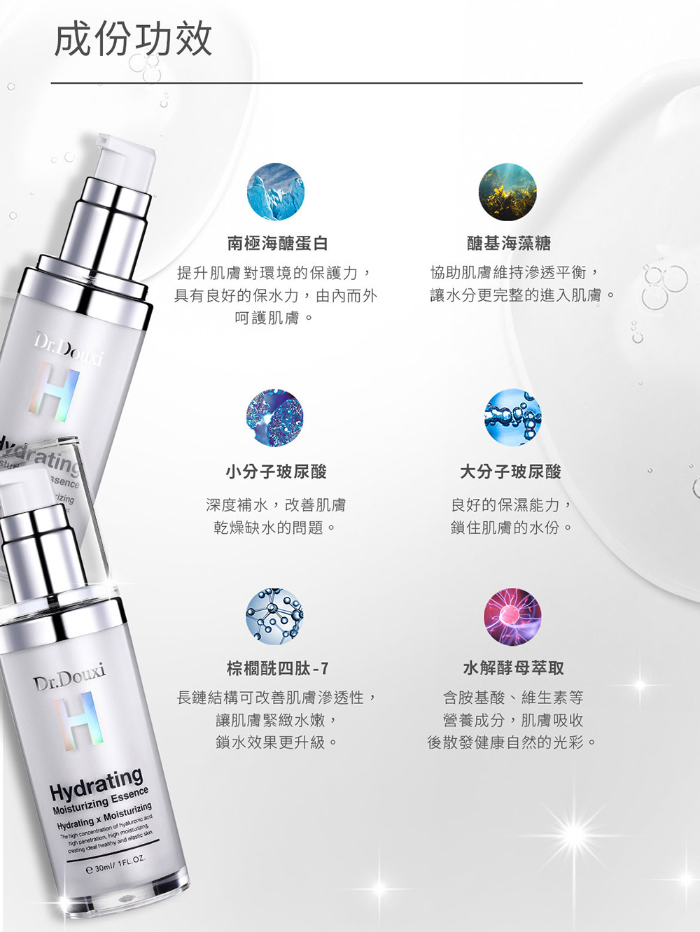 Dr.Douxi 朵璽 微導玻尿酸保濕精華液 5ml (H系列) 官方旗艦店 H精華 爆水精華 水炸彈 | 蝦皮購物