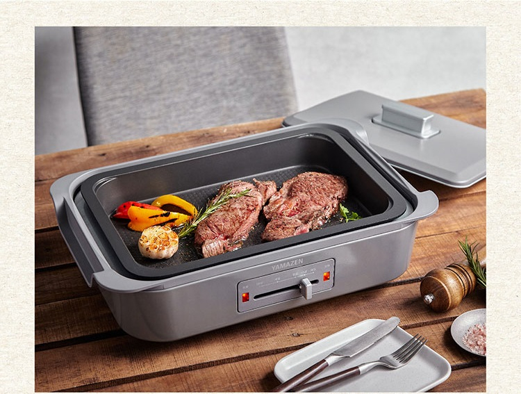 日本NO.1公司貨【山善YAMAZEN】3L大容量深型電烤盤料理鍋GHK-S120TW 綠 | 蝦皮購物