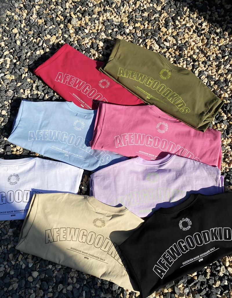 【Conception Select】AFGK 13色 基礎標語印花Logo重磅純棉 落肩 寬鬆 短袖 | 蝦皮購物