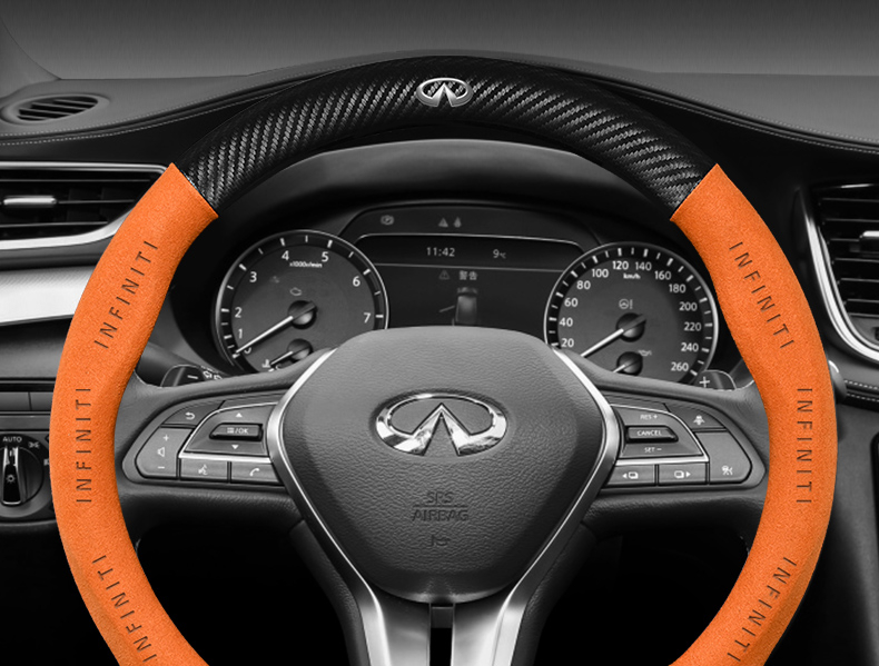 汽車INFINITI英菲尼迪專用翻毛皮方向盤套Q50L/QX50/Q70/QX30/EQ/SQ/X6碳纖維納帕皮方向盤把 | 蝦皮購物