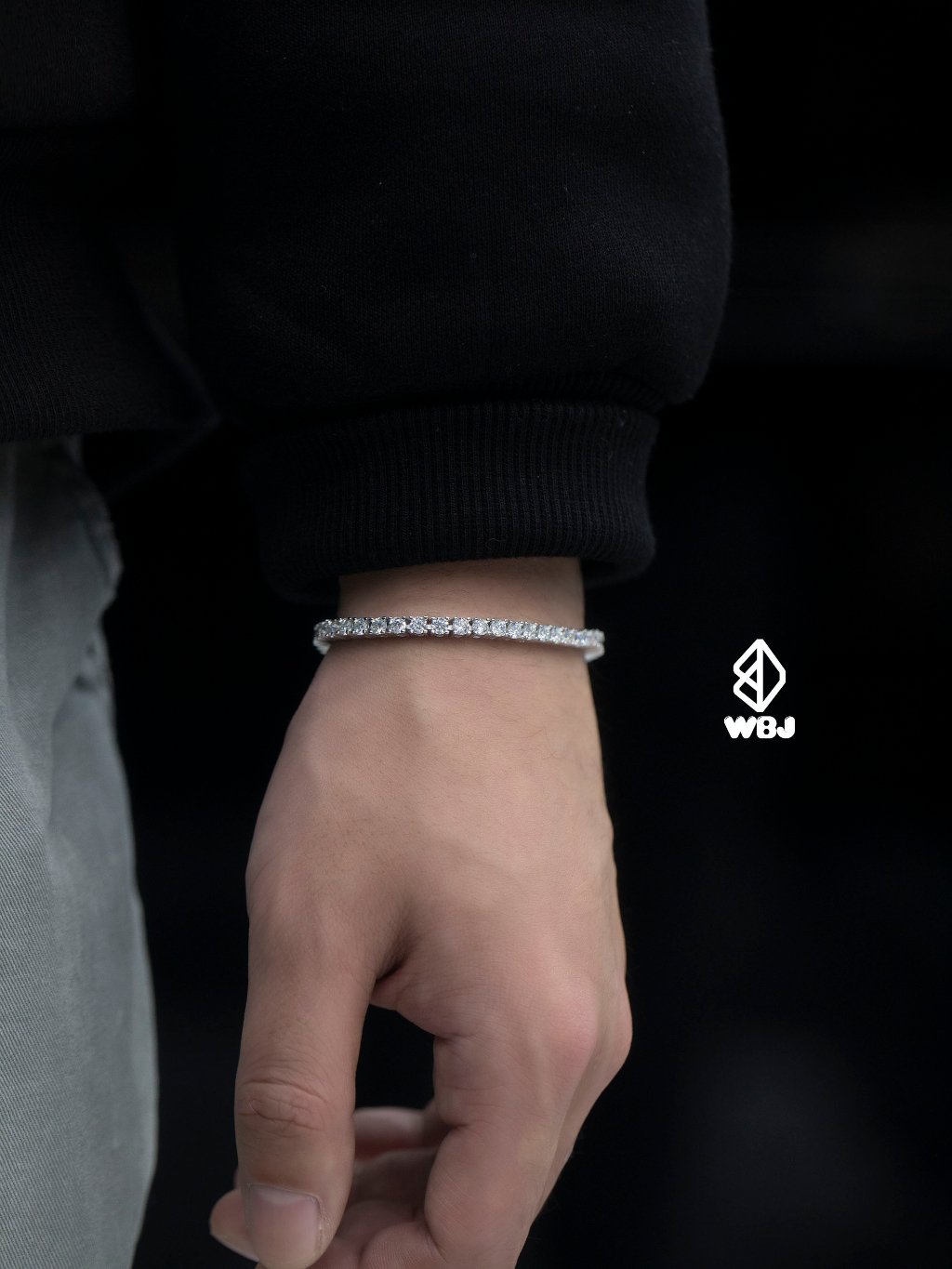 WBJ莫桑鑽網球手鍊丨925銀鑲嵌進口莫桑鑽| 電鍍18K白金|可過二代驗鑽筆 | 情侶鑽鍊手鐲 | 免費保 | 蝦皮購物