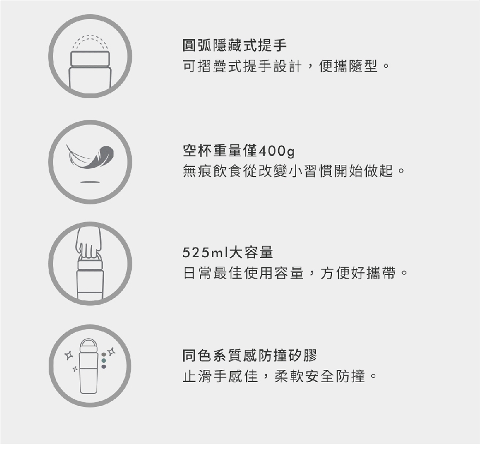 全新 ~ 台灣公司貨【AURA 艾樂】隨行提手真陶瓷保溫杯525ml (奶油白 / 薰衣紫 ) 全陶瓷 ~ 我最便宜 | 蝦皮購物