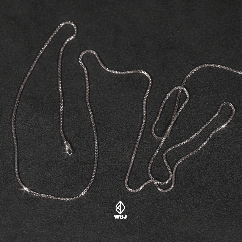 WBJ訂製珠寶 1mm純銀實盒子鍊 925銀 純銀項鍊 嘻哈項鍊 | 蝦皮購物