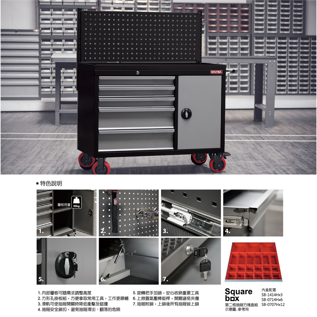 樹德 專業活動工具車 TC4-513 抽屜型 荷重400KG 工具車 活動工具車 手推車 置物車 SHUTER 台灣製造 | 蝦皮購物