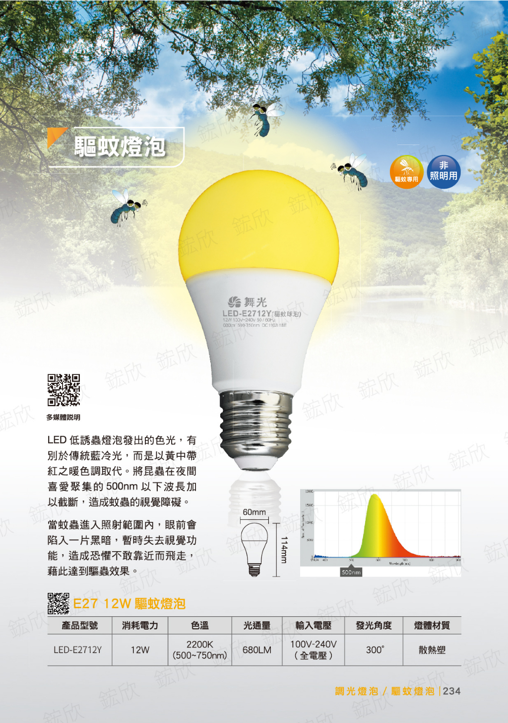〖舞光〗LED 12W 驅蚊 球泡燈 E27 燈泡 LED-E2712Y 居家戶外 露營用 (保固兩年)【實體門市】鋐欣 | 蝦皮購物