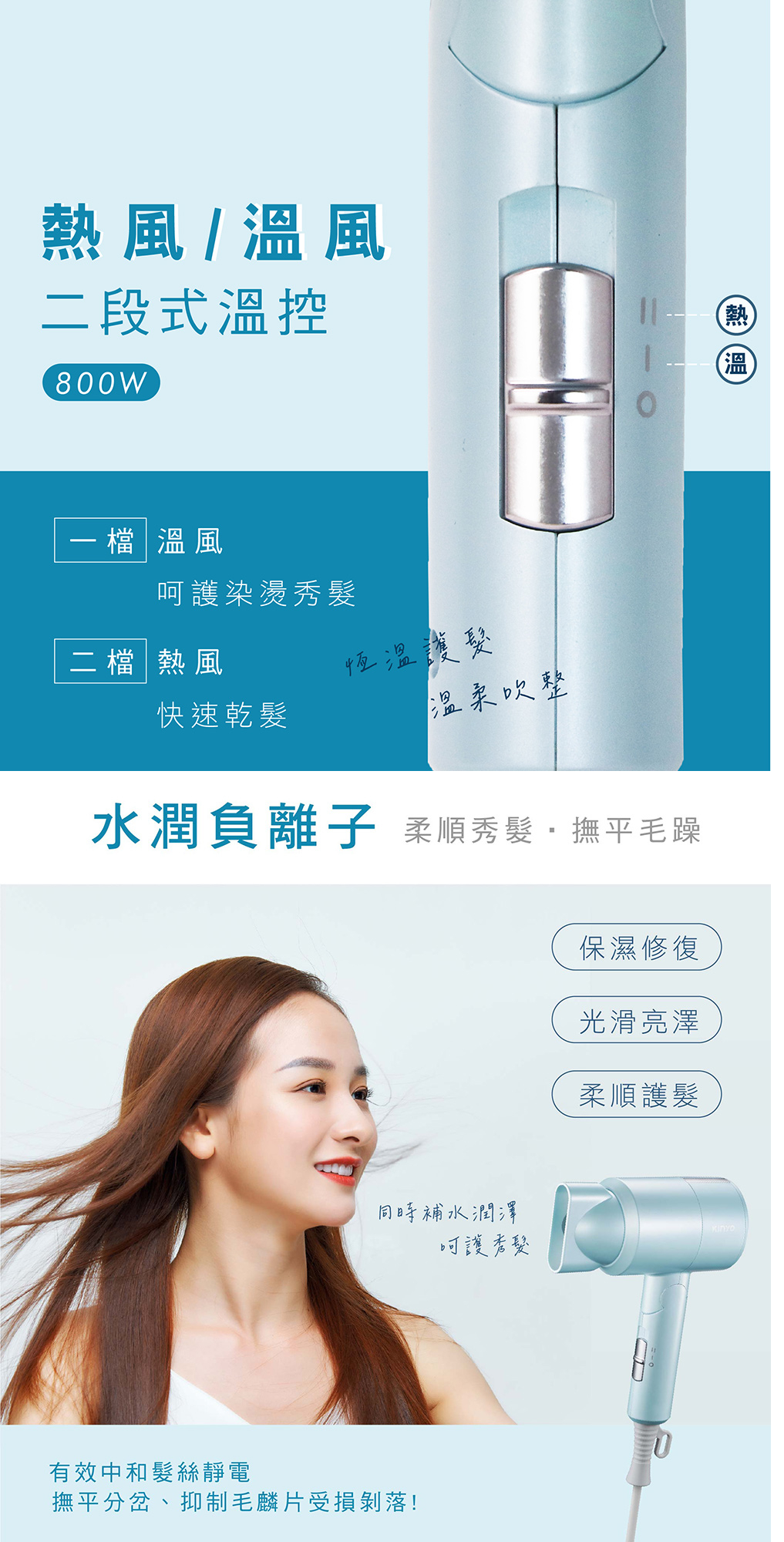 【KINYO】雙電壓負離子吹風機 (KH-111)~110V/220V國際雙電壓，附收納袋♥輕頑味 | 蝦皮購物