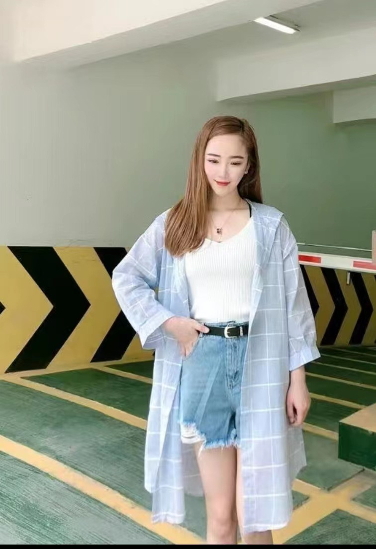 現貨當天出M-7XL單/套裝女 短袖牛仔褲三件套胖MM大尺碼套裝女 女防曬套裝胖妹妹套裝女洋氣遮肚顯瘦防曬衣短褲兩件套 | 蝦皮購物