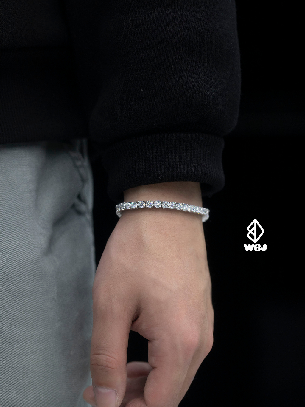 WBJ莫桑鑽網球手鍊丨925銀鑲嵌進口莫桑鑽| 電鍍18K白金|可過二代驗鑽筆 | 情侶鑽鍊手鐲 | 免費保 | 蝦皮購物