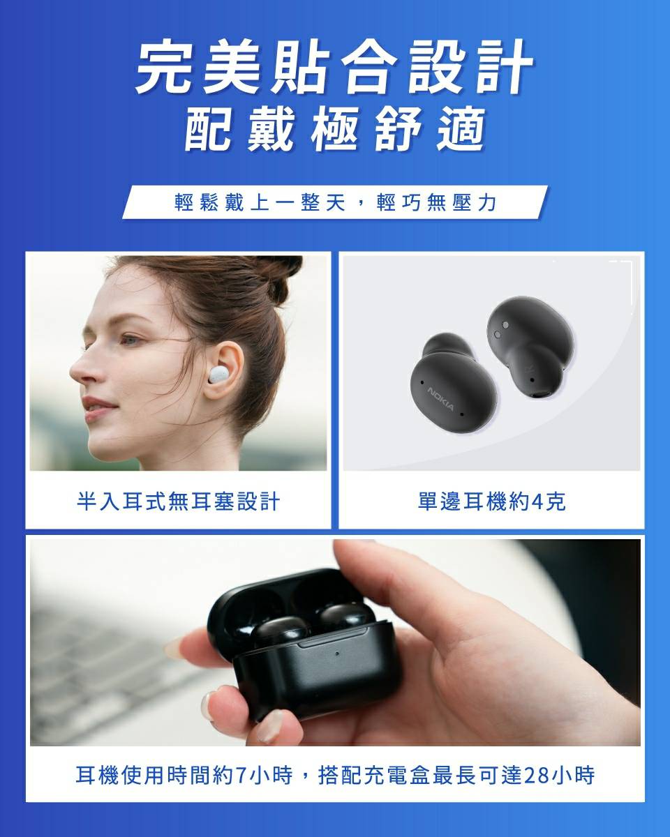 送神秘小禮 NOKIA E3201 真藍芽無線耳機 半入耳式 藍芽耳機 無線 輕巧 小巧 公司貨 | 蝦皮購物