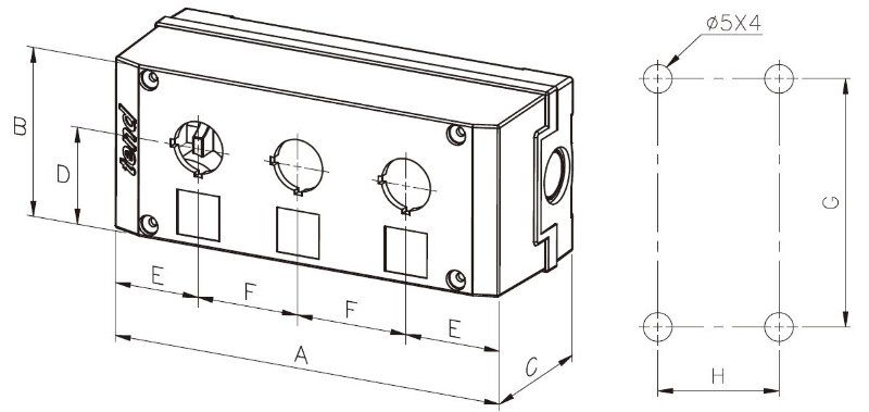 tend 天得 TN3-B2 雙孔 30mm 開關盒 按鈕盒 控制盒｜水電 居家 修繕 木工 DIY 材料 | 蝦皮購物