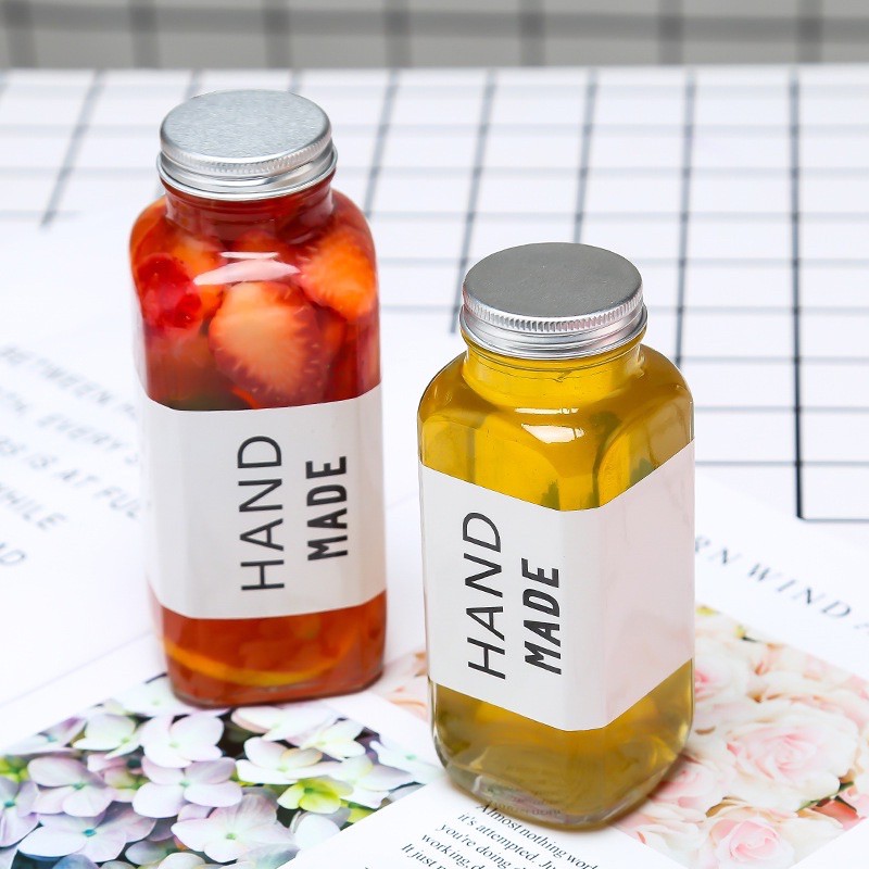 法式方瓶 方形鋁蓋玻璃瓶 ☆ VITO zakka ☆ 飲料玻璃瓶 簡約時尚玻璃瓶 玻璃瓶 鋁蓋玻璃瓶 | 蝦皮購物