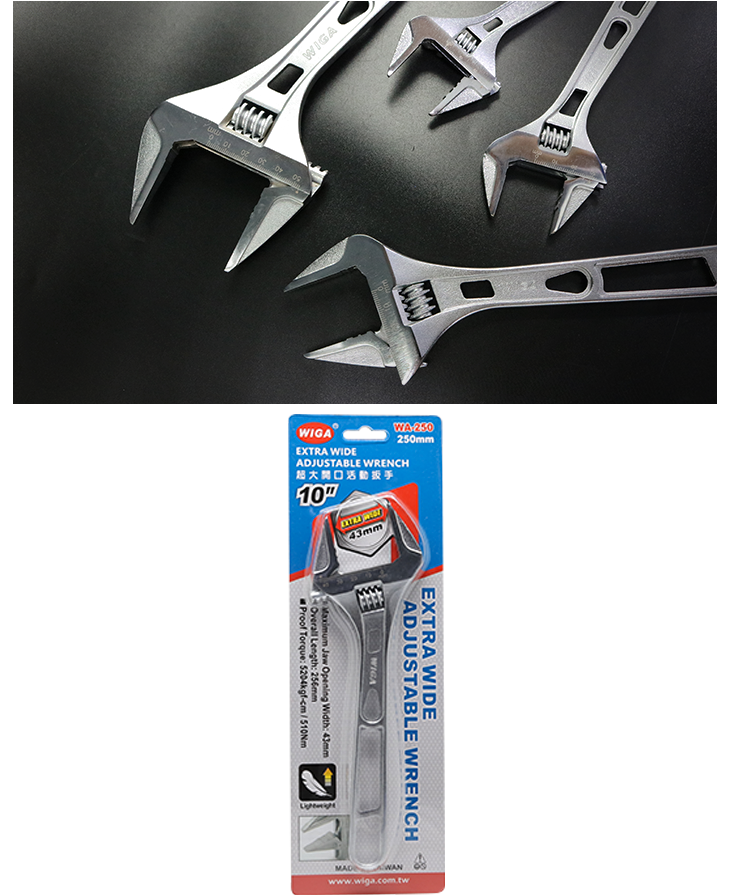 WIGA 威力鋼工具 WA-250 10吋 輕量化強力型大開口活動扳手 | 蝦皮購物