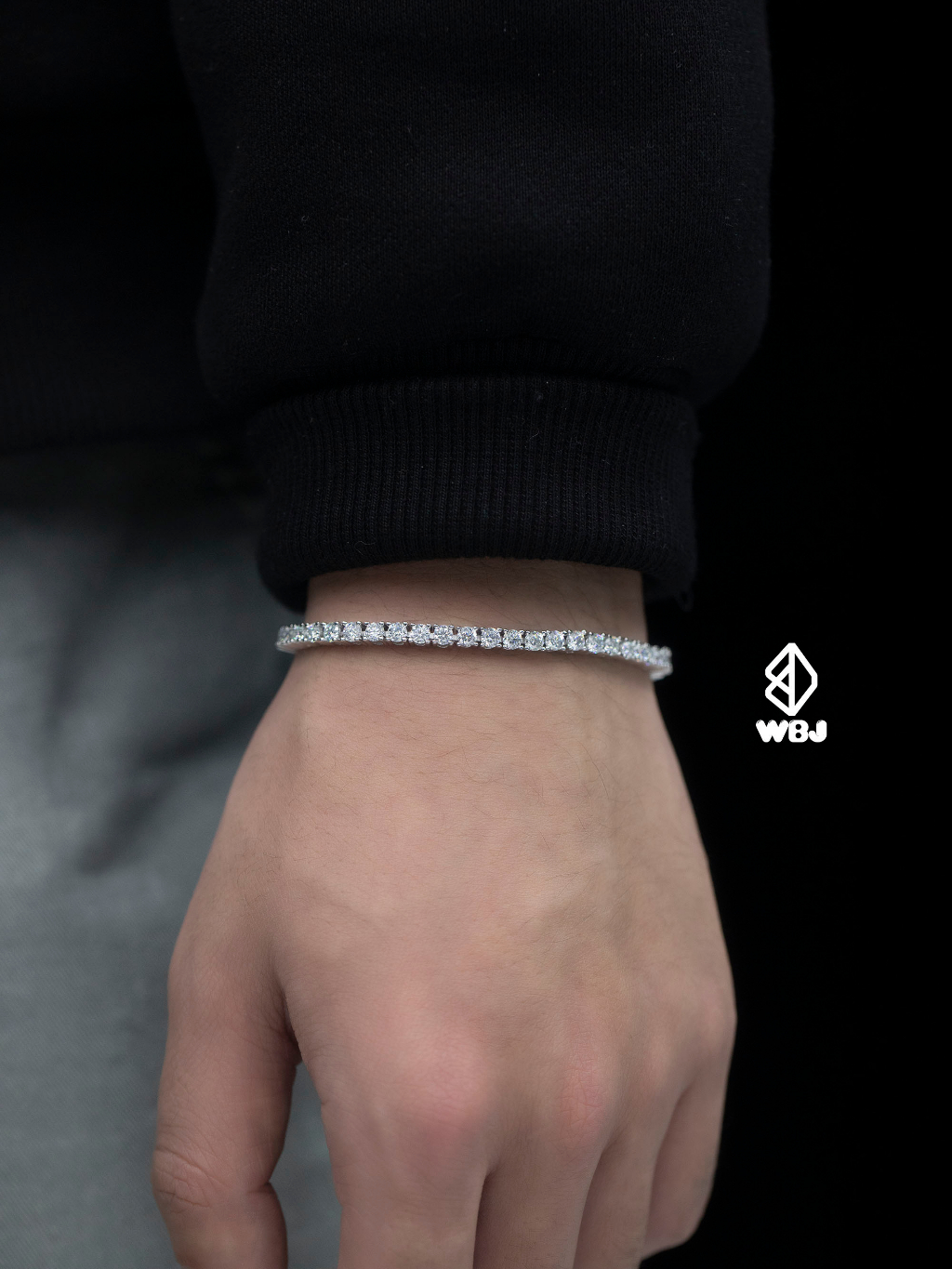 WBJ莫桑鑽網球手鍊丨925銀鑲嵌進口莫桑鑽| 電鍍18K白金|可過二代驗鑽筆 | 情侶鑽鍊手鐲 | 免費保 | 蝦皮購物