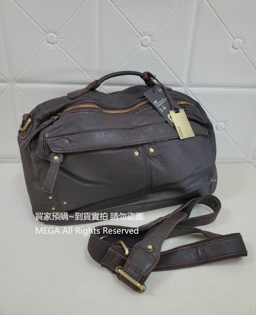⚠️ 現貨 深咖 愛 BAG SHOP 韓包專賣 DAAD ADAD 超輕軟水洗牛皮革 拉鍊夾層 手提 肩背包 3190 | 蝦皮購物