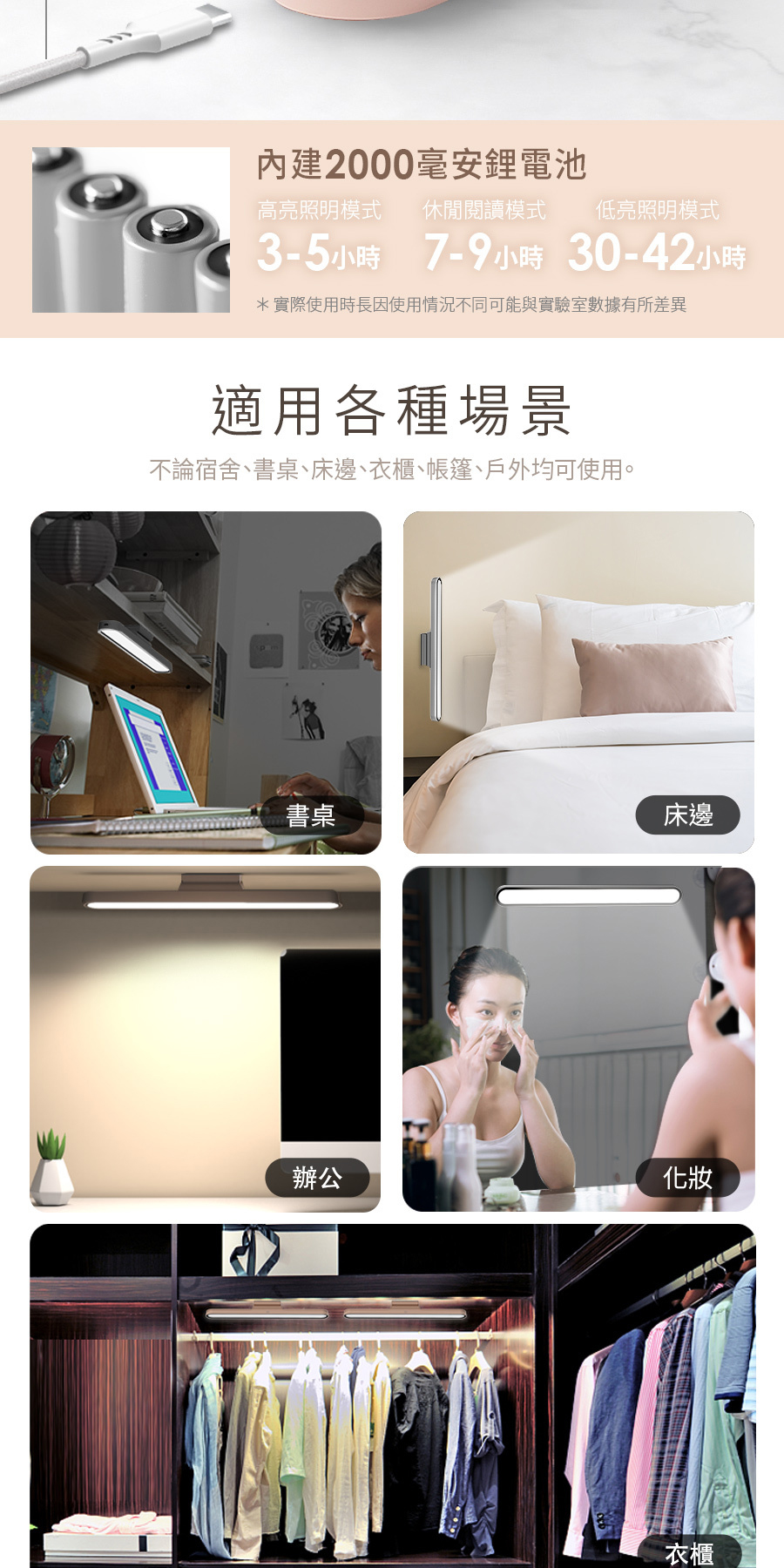 【沐居muigic】磁吸式檯燈 USB充電 檯燈 閱讀燈 小夜燈 床頭燈 化妝檯燈觸控調節 三種色溫 可旋轉 書房 衣櫥 | 蝦皮購物